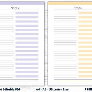 Printable 2 Column Note Pages, Note Sheet Template, Writing Paper ...