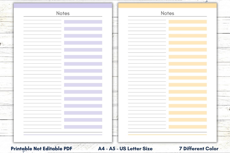 Printable 2 Column Note Pages, Note Sheet Template, Writing Paper ...