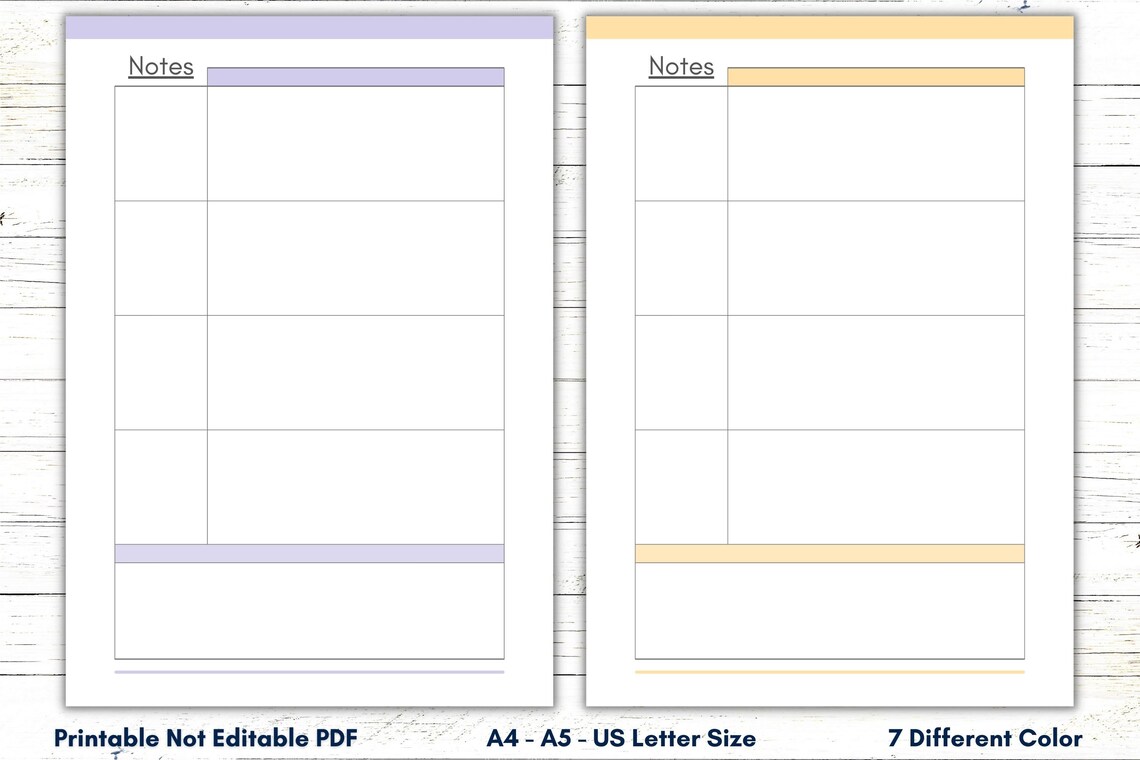 Printable Note Taking Pages, Blank Note Pages Template, Student Note ...