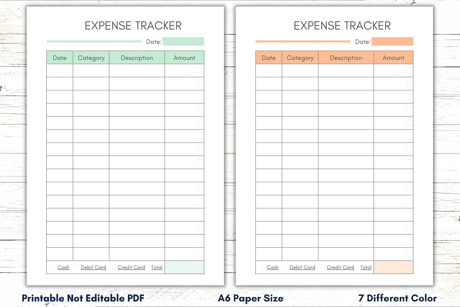Expense Tracker A6 Printable Template, A6 Expense Log, Budget Tracker ...