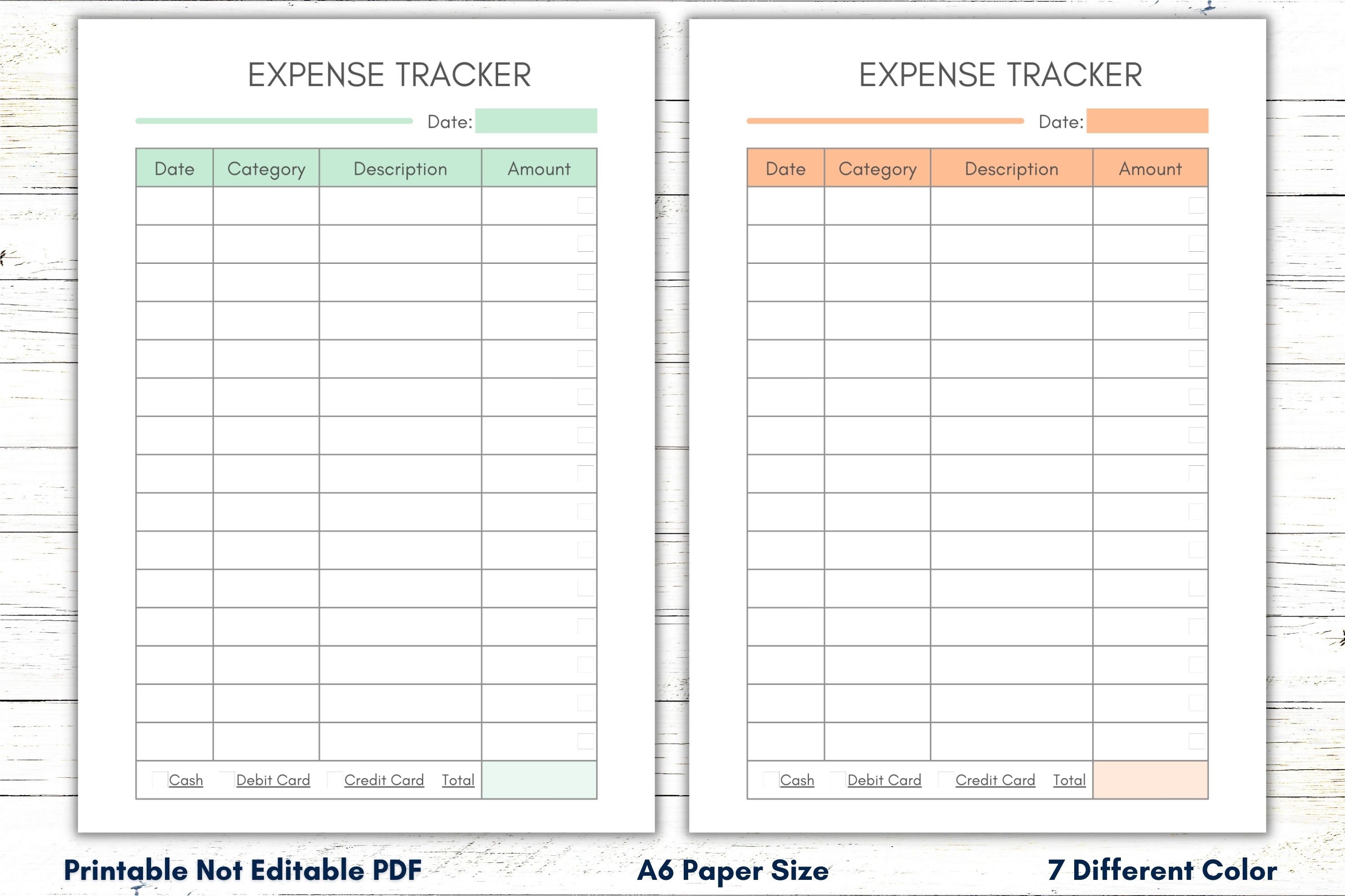 Expense Tracker A6 Printable Template, A6 Expense Log, Budget Tracker ...