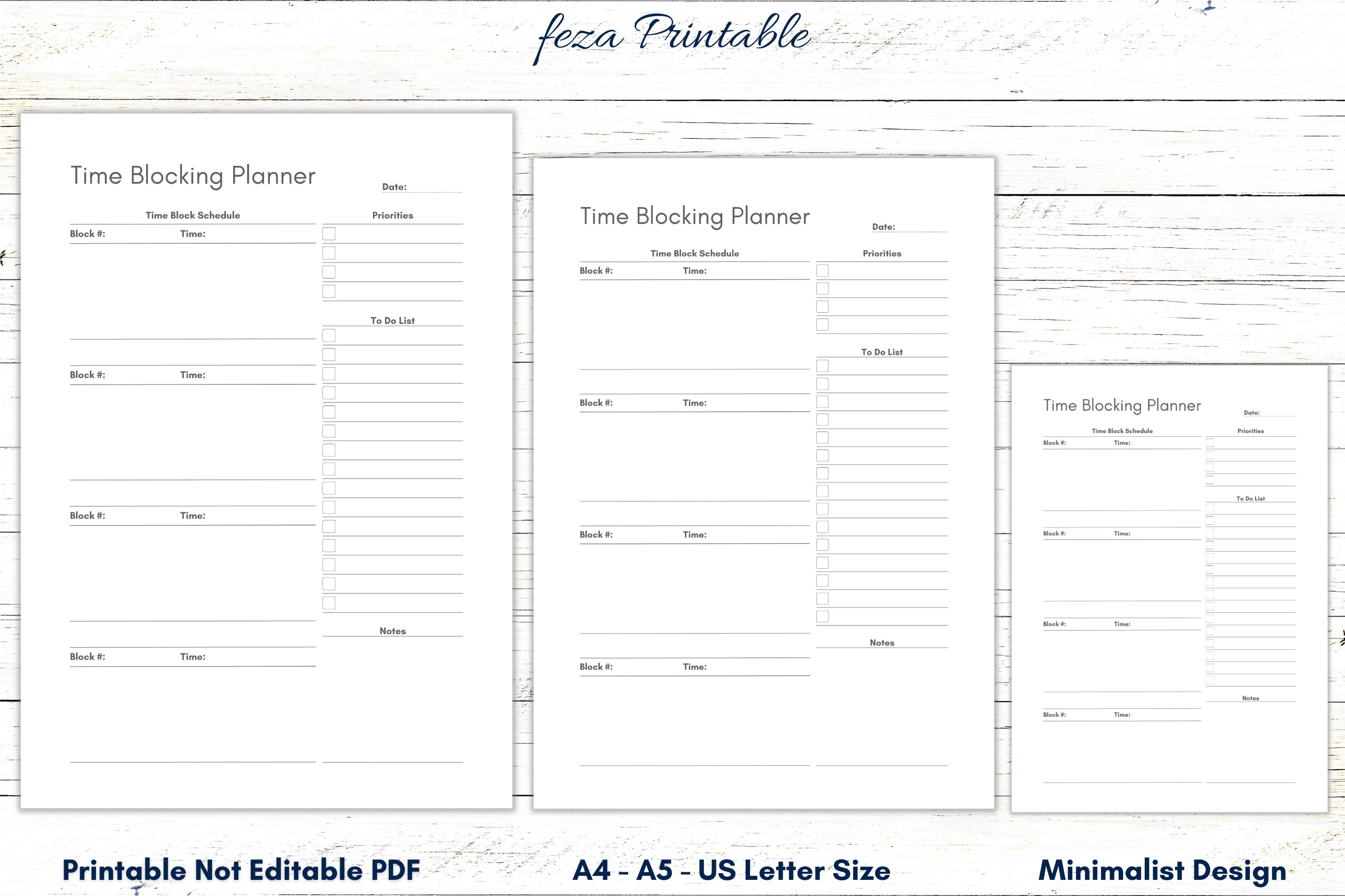 Time Blocking Template, Time Block Planner, Time Blocking Printable ...