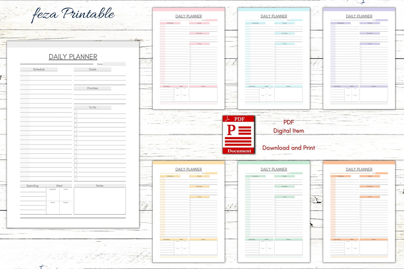 Printable Daily Planner, Daily Log, Daily Notes, Printable to Do List ...