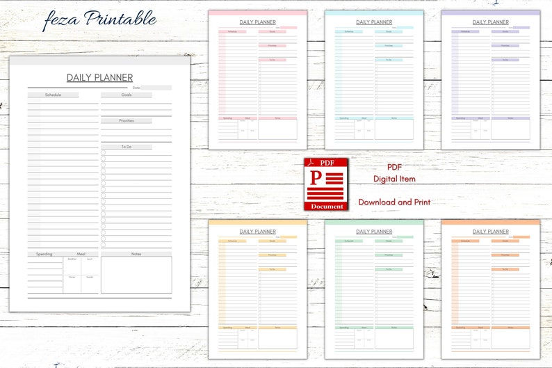 Printable Daily Planner, Daily Log, Daily Notes, Printable to Do List ...