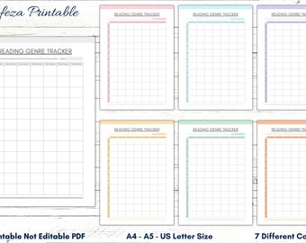 Printable Yearly Genre Tracker, Book Journal Template, Genre Reading ...