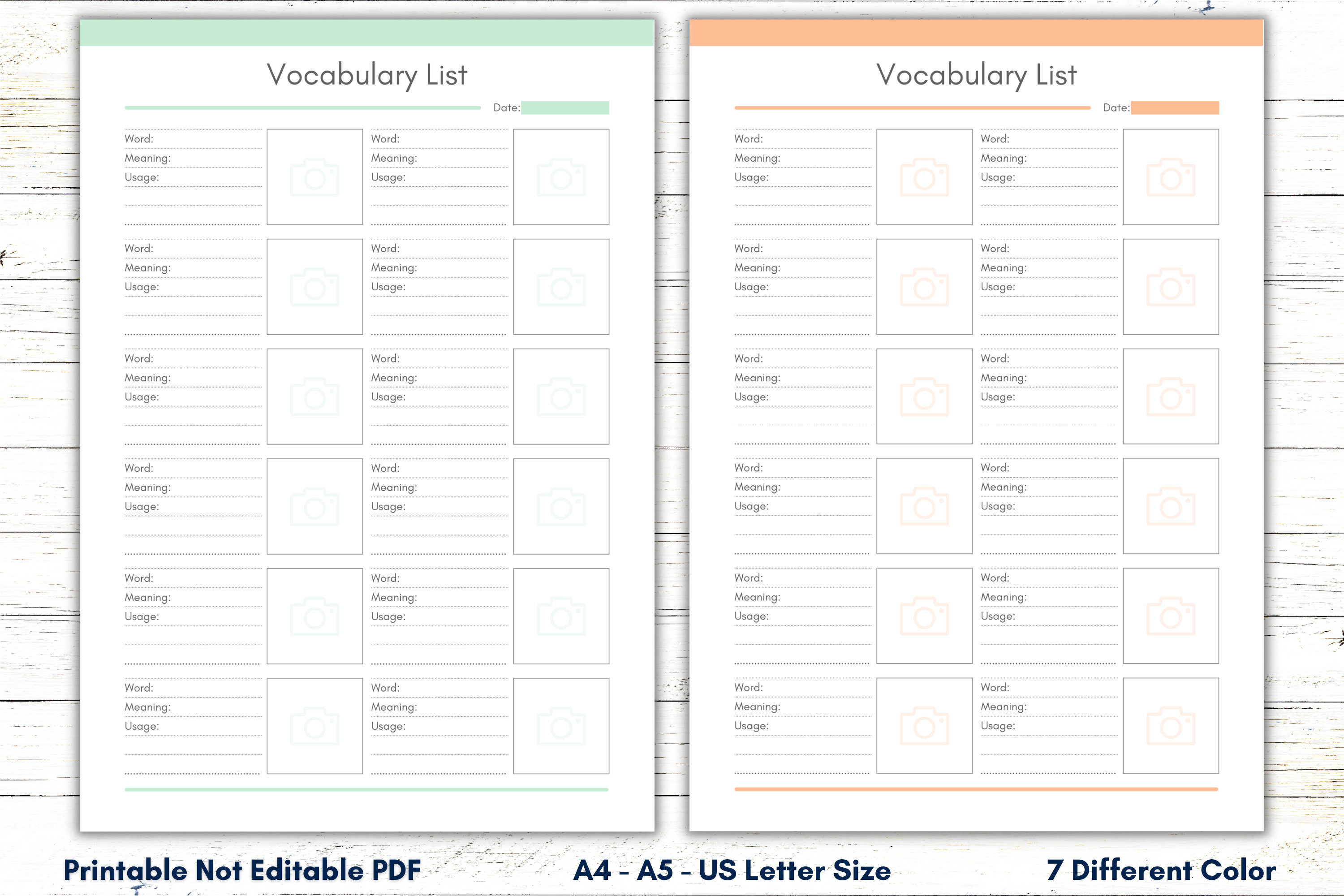 Printable Vocabulary List, Vocabulary Log, Vocabulary Journal ...