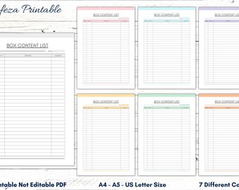 Box Content List Template Printable, Moving Process Plan, Moving ...