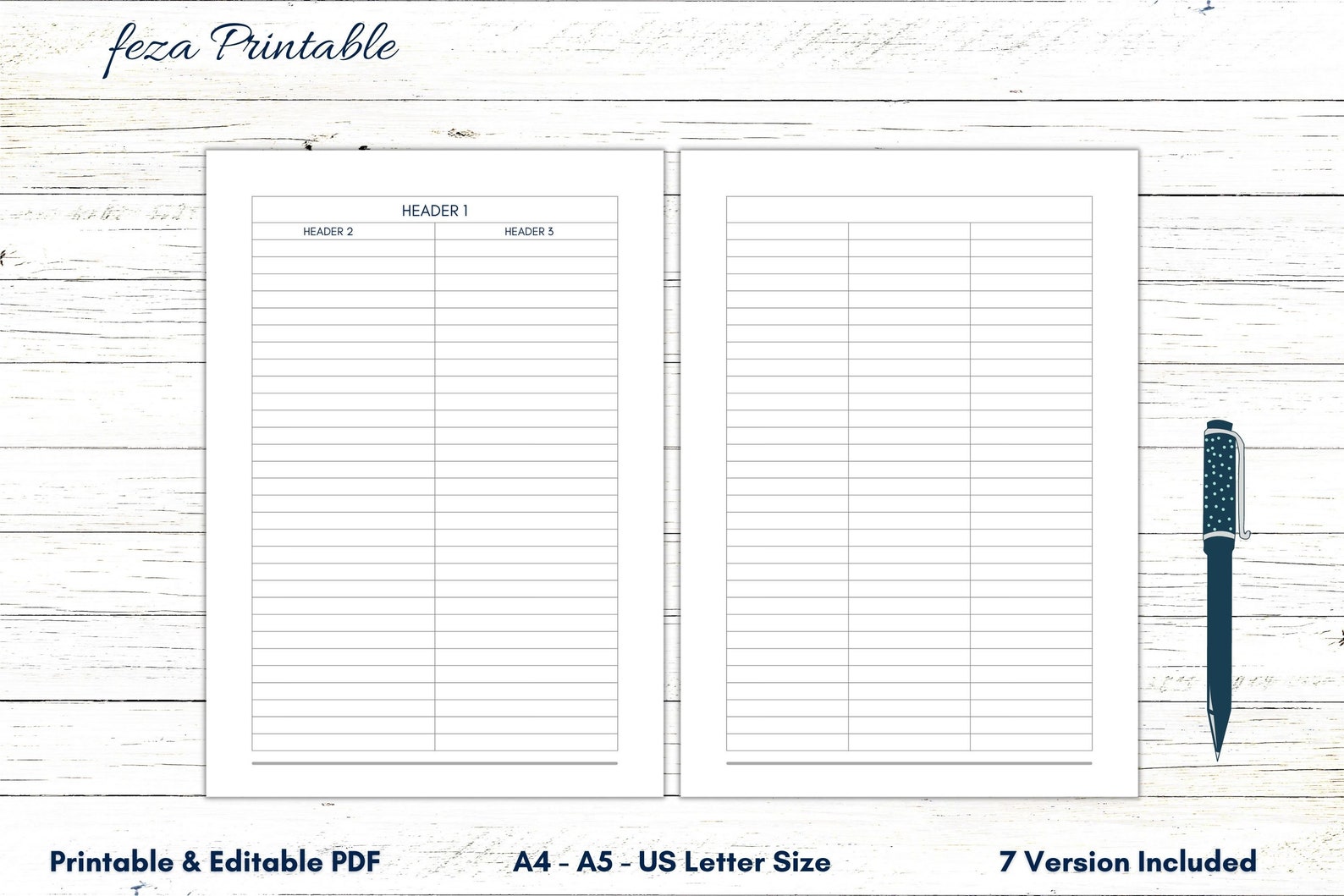 Blank Columns Chart Sheet Printable, Editable Blank Worksheet, Fillable ...