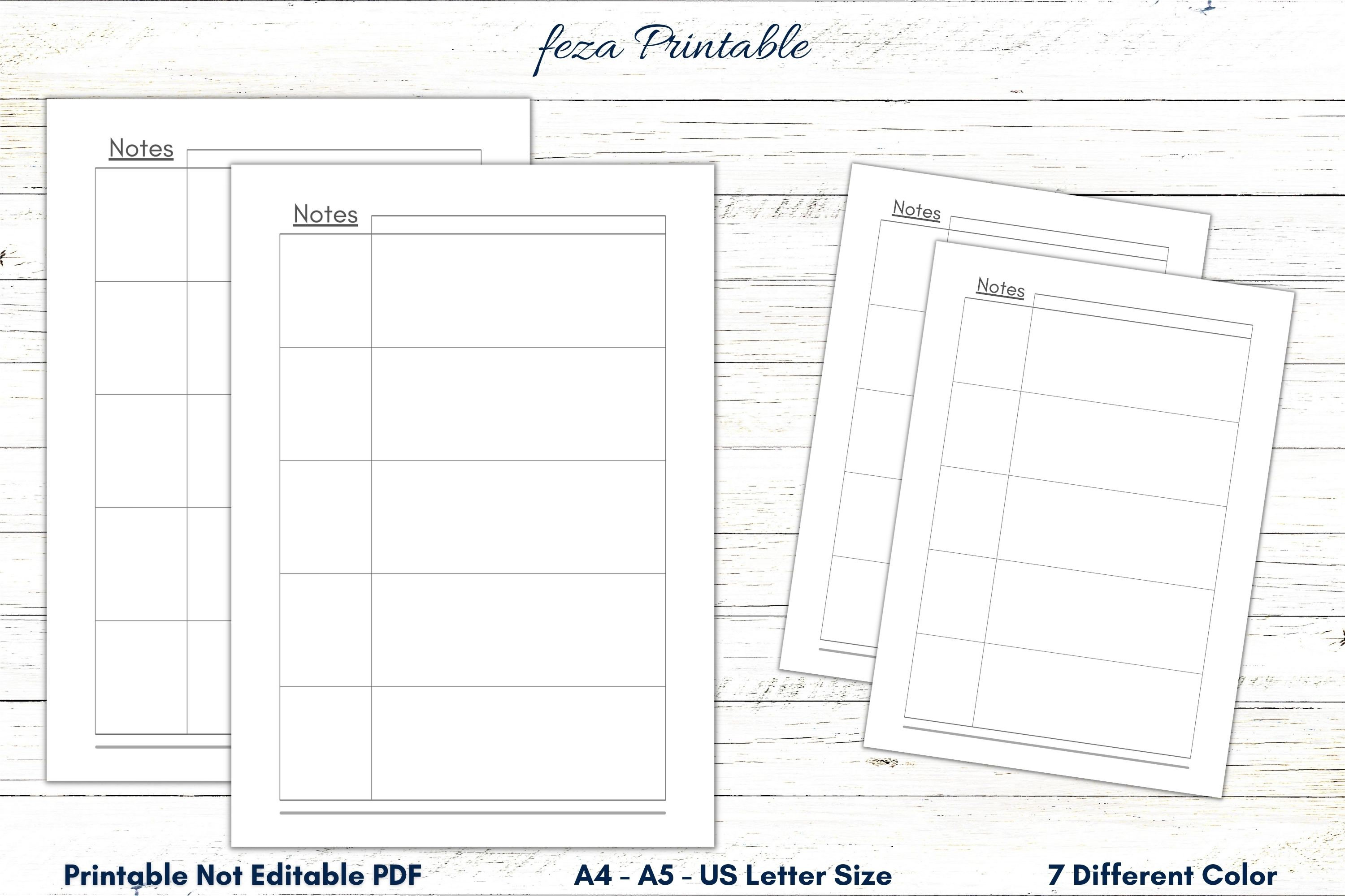 Printable Formulas Sheet Template, Formula Notes Pages, Formulas ...