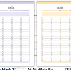 Raffle List Printable Template, Blank List Numbered, Raffle Template ...