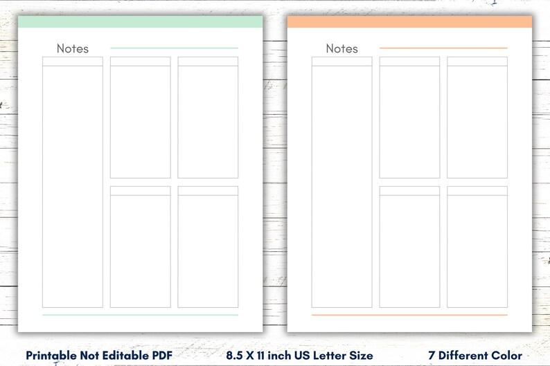 Note Taking Template, Printable Student Planner, Note Paper Printable ...