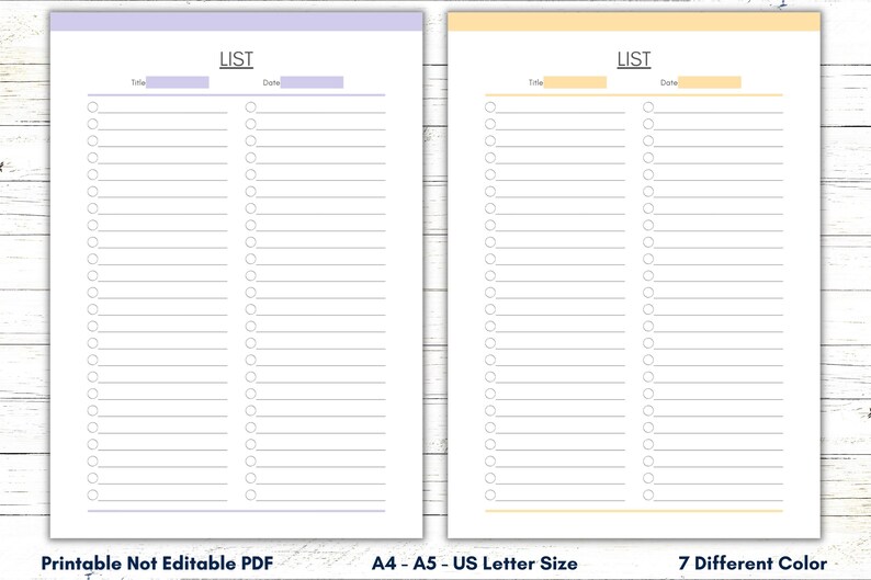 Printable Blank List Template, Blank Checklist Form, Blank List Form ...
