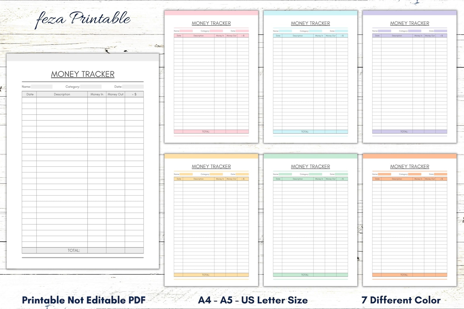 Printable Money Tracker, Printable Personal Finance Tracker, Money Log ...