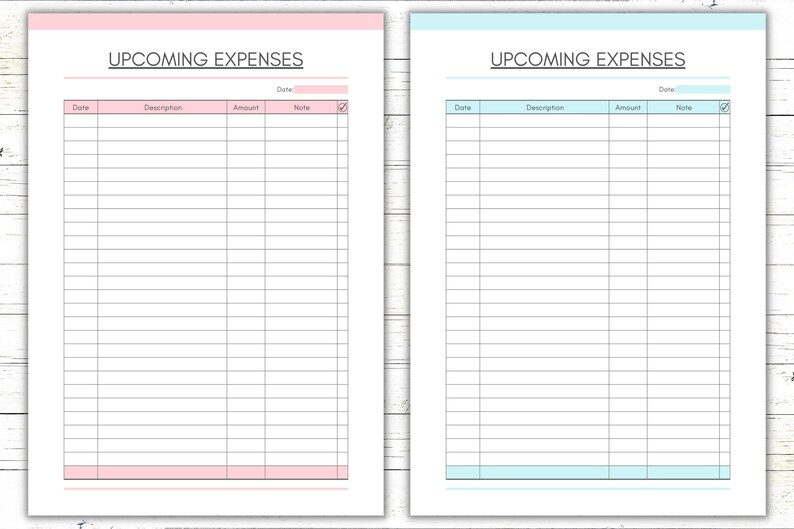 Printable Upcoming Expenses Planner, PDF Upcoming Expense Tracker, PDF ...