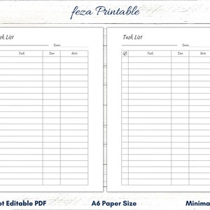A6 Task Tracker, Task Tracker Printable, Task List, Task List Template ...