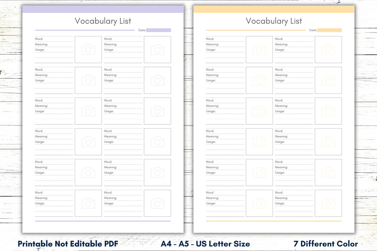 Printable Vocabulary List, Vocabulary Log, Vocabulary Journal ...