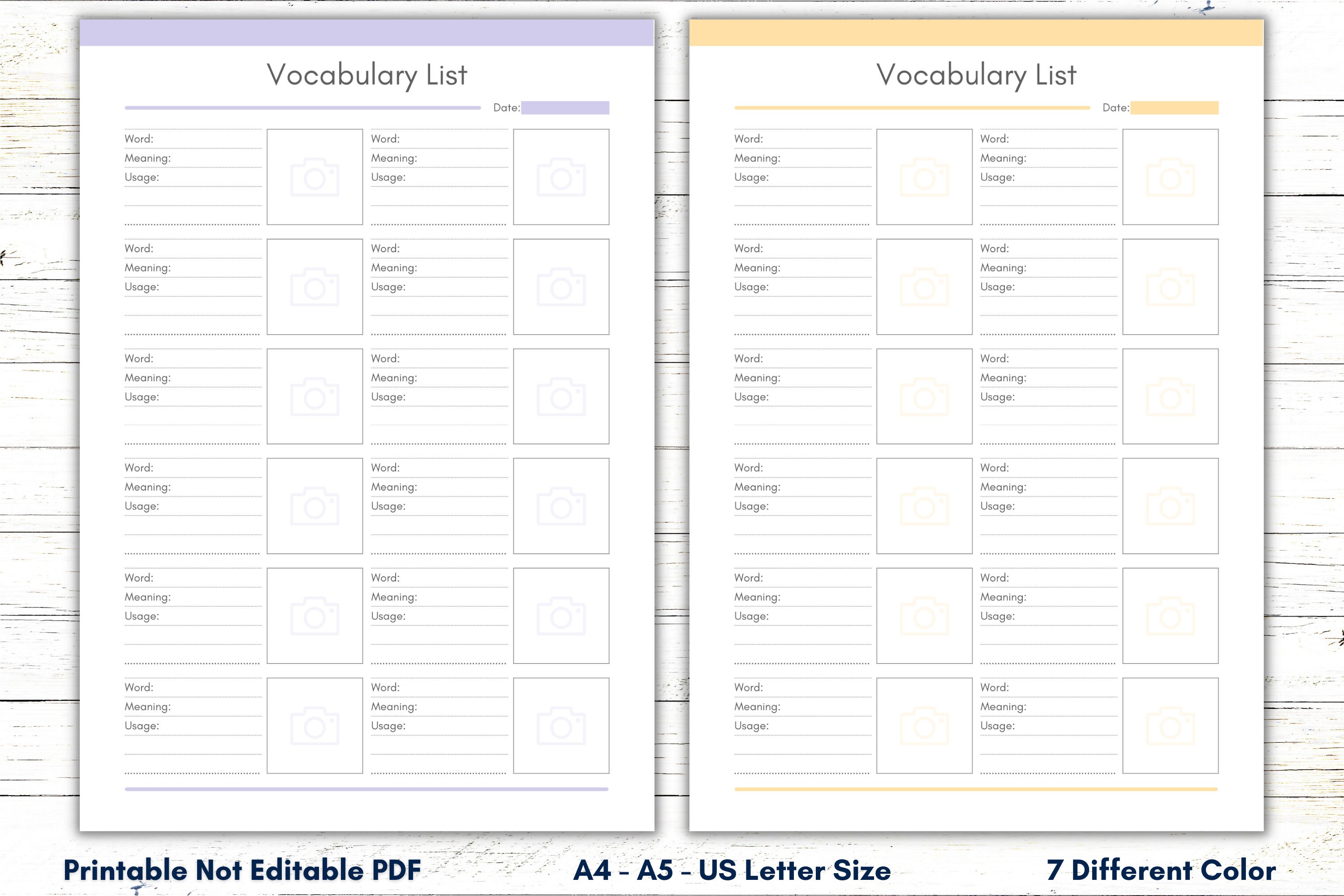 Printable Vocabulary List, Vocabulary Log, Vocabulary Journal ...