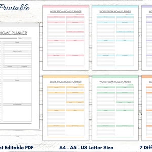 Work From Home Planner Sheet Printable Template, Productivity Planner ...