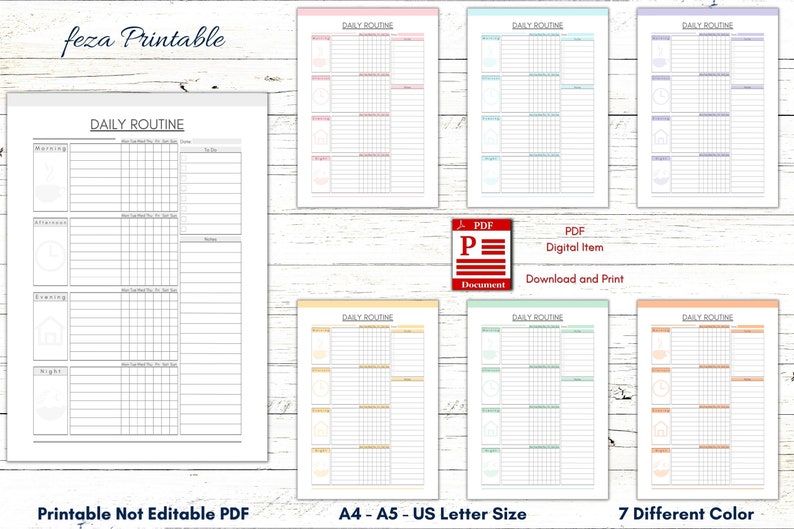 Printable Daily Routine, Daily Routine Chart, Printable Daily Routine ...