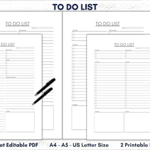 Printable to Do List 2 Version Printable Minimalist to Do | Etsy