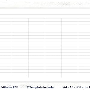 Blank Columns Chart Sheet Printable, Editable Blank Worksheet, Fillable ...