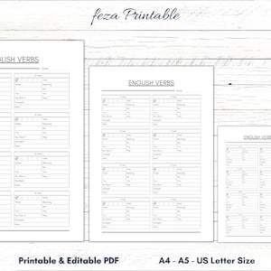 Editable English Verbs Worksheet, English Verbs Practice Sheet ...