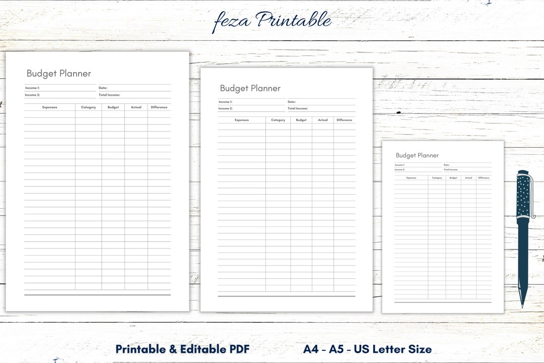 Budget Planner Printable & Editable, Monthly Budget Planner, Finance ...