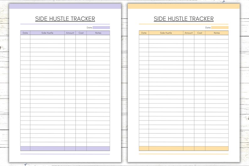 Printable Side Hustle Income Tracker, Budget Planner (PDF) - Etsy