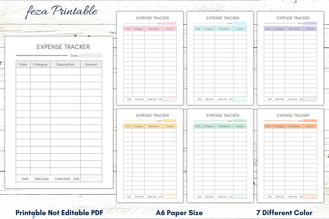 Expense Tracker A6 Printable Template, A6 Expense Log, Budget Tracker ...