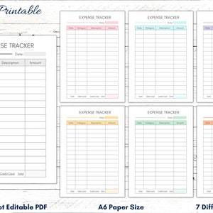 Expense Tracker A6 Printable Template, A6 Expense Log, Budget Tracker ...