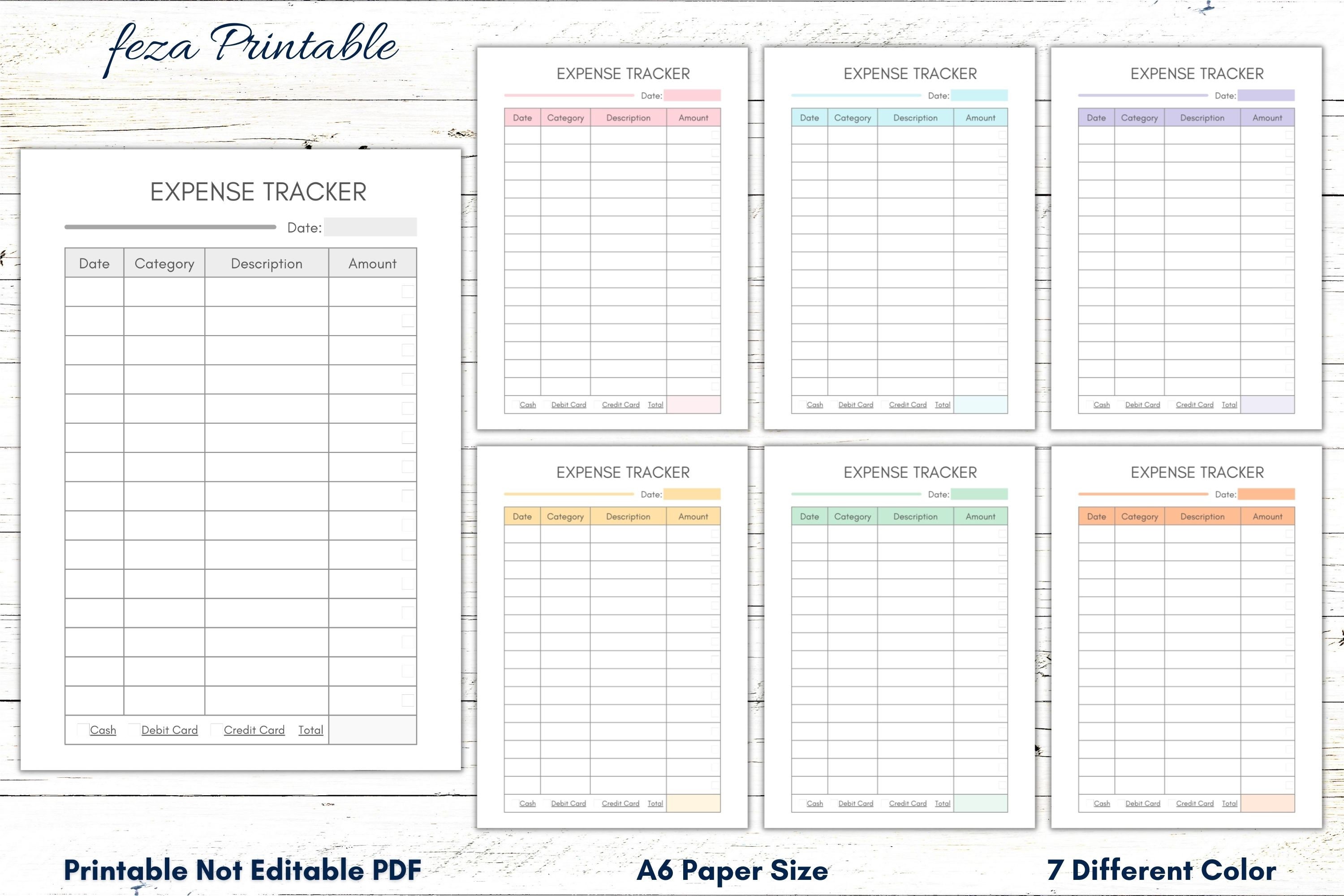 Expense Tracker A6 Printable Template, A6 Expense Log, Budget Tracker ...