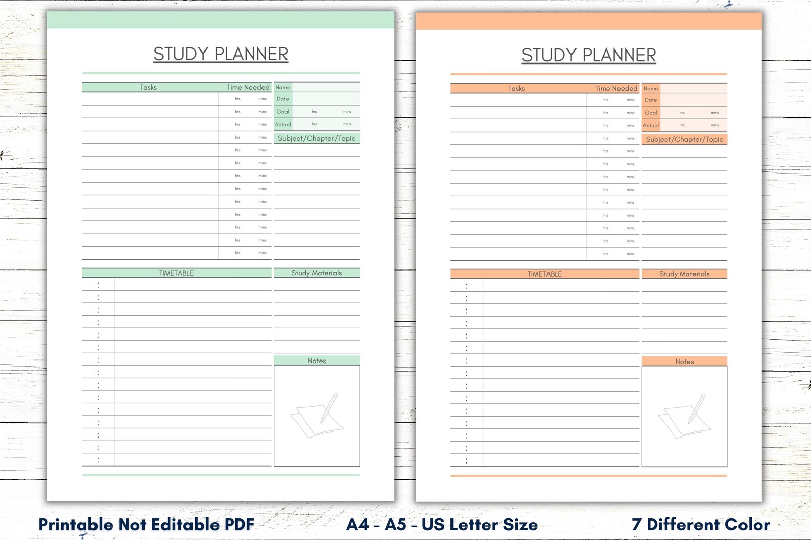 Printable Study Planner, Daily Study Planner, Printable Student ...