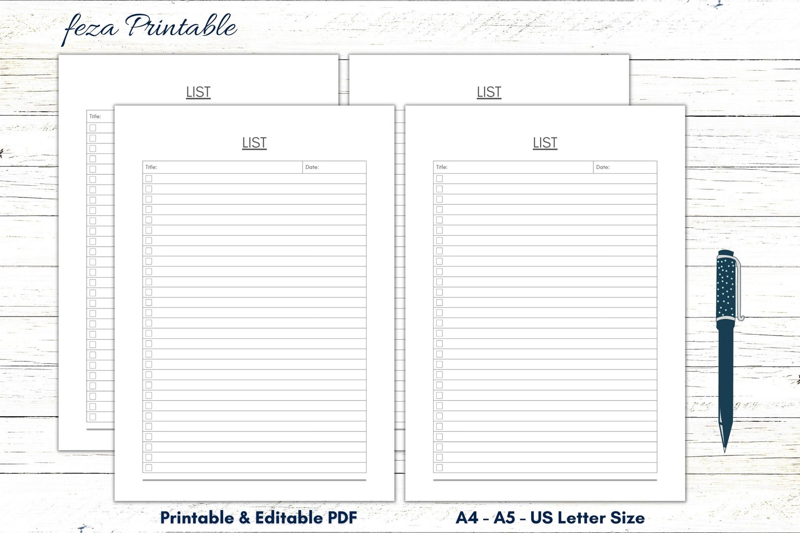 Blank List Editable Fillable Printable Template, Blank List Page, Blank ...