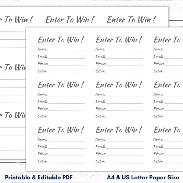 Enter to Win Raffle Sign - Etsy