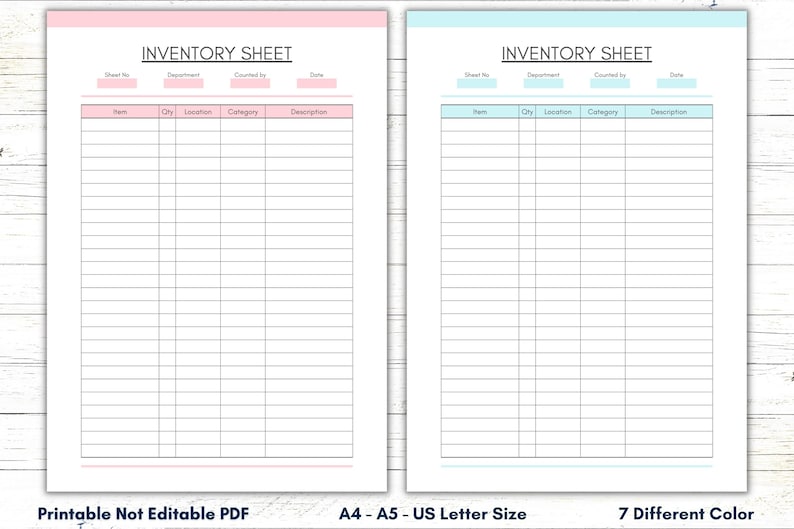 Printable Inventory Count Sheet, Business Inventory Tracker (PDF) - Etsy