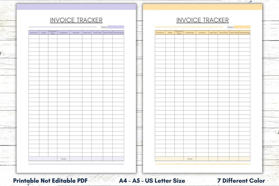 Printable Invoice Tracker Template, Invoice Monitor, Invoice Tracker ...