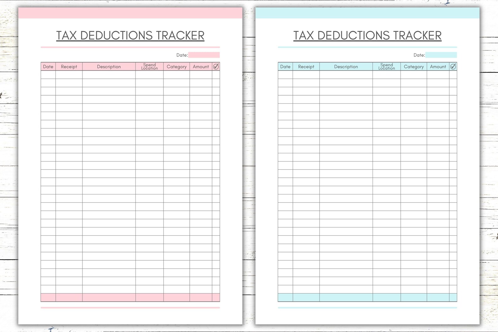 Printable Tax Deduction Tracker, 2 Version, Business Tax Log, Online ...
