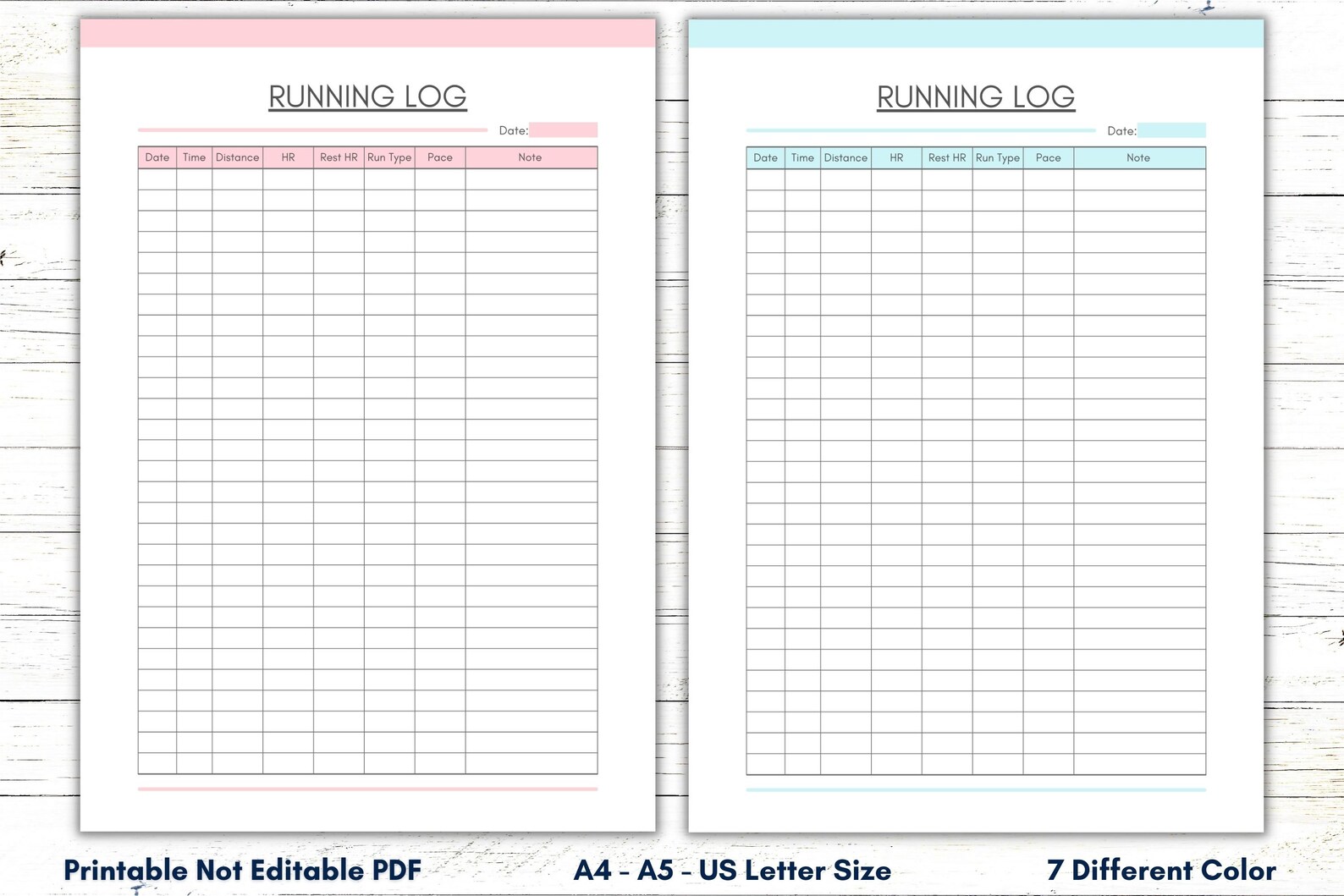 Printable Running Log Template, Running Diary Sheet, Running Journal ...