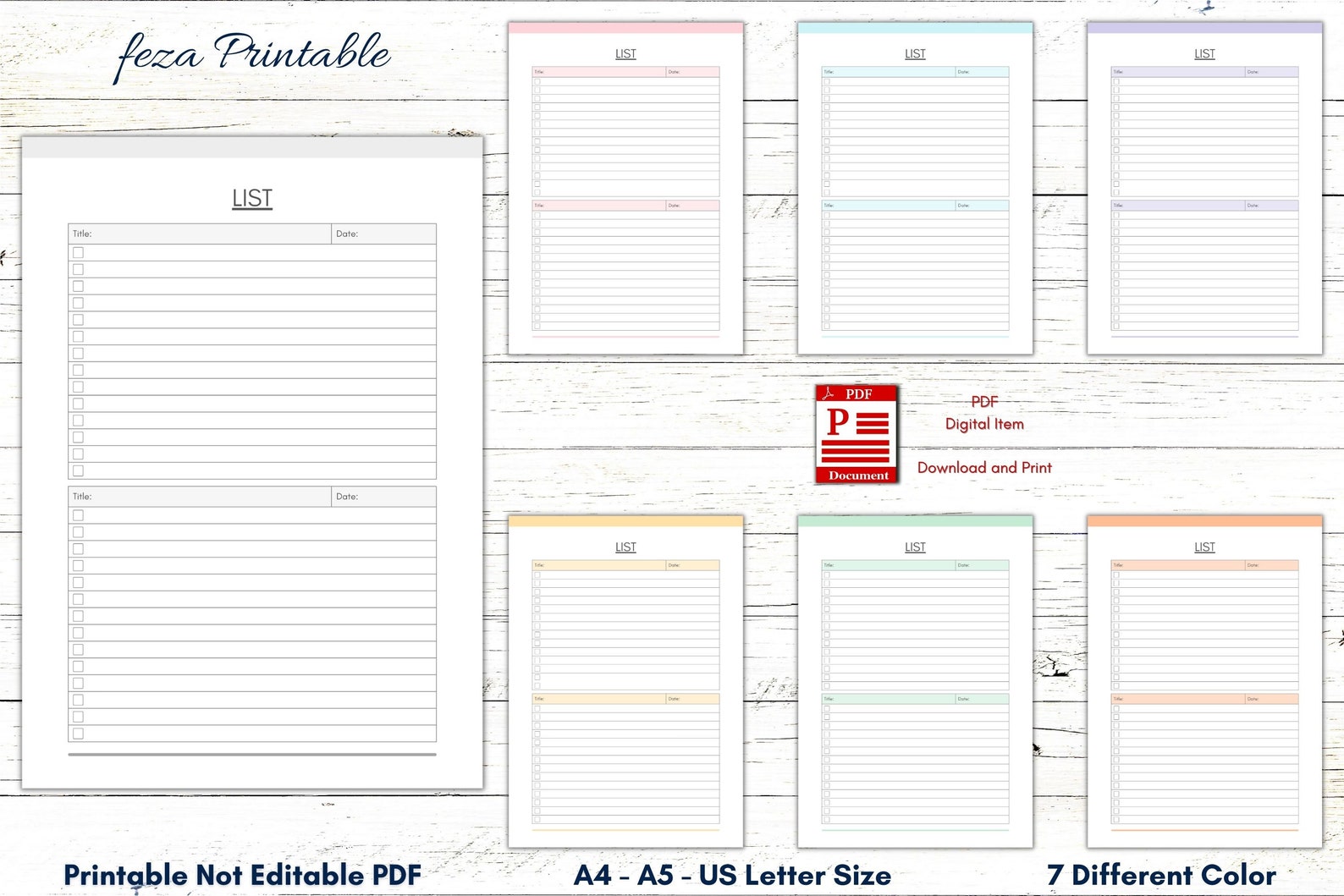 Printable Blank List Template, Blank Checklist Form, Blank List Form ...