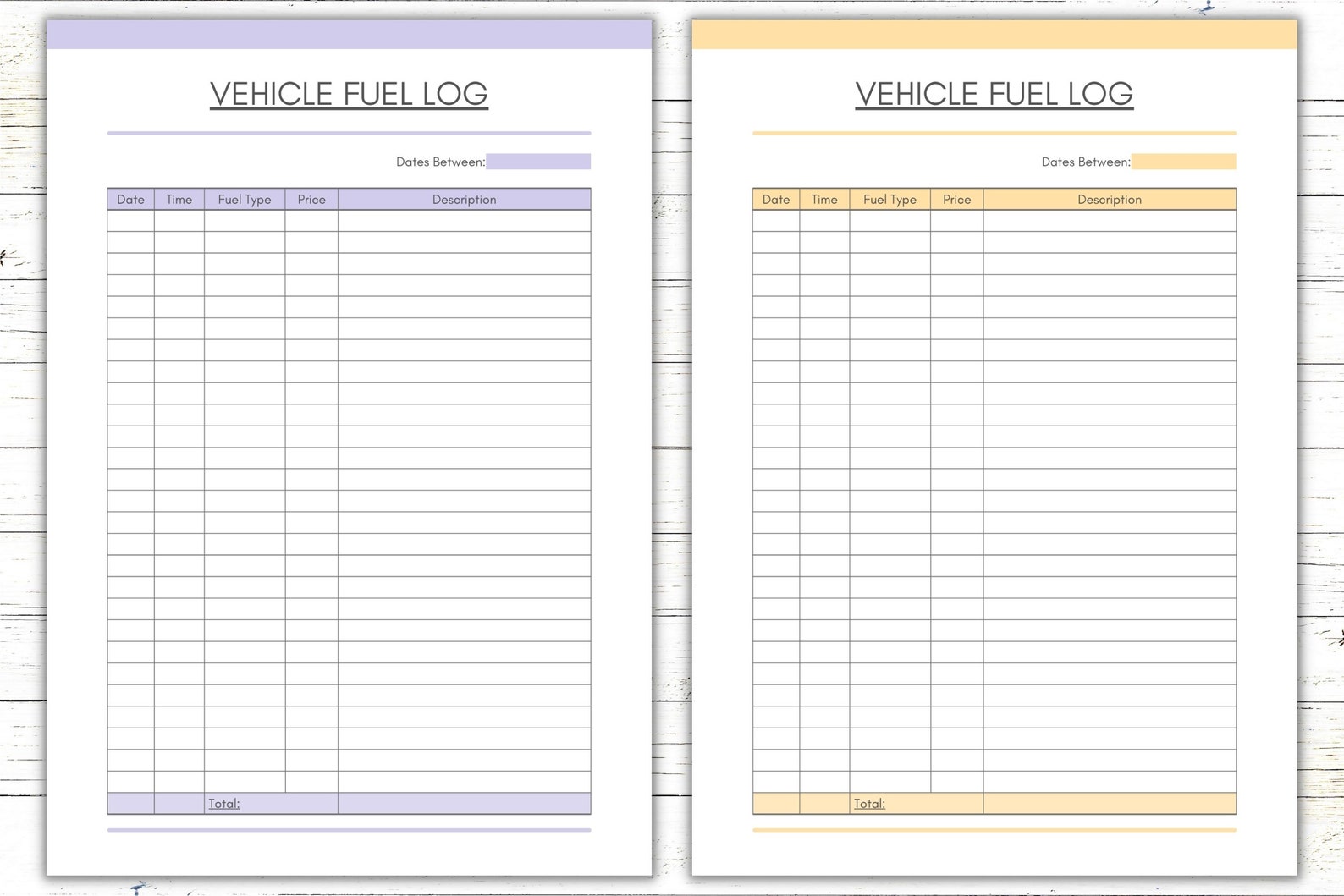 Printable Vehicle Fuel Log, Fuel Oil Tracker, Fuel Price Tracker ...
