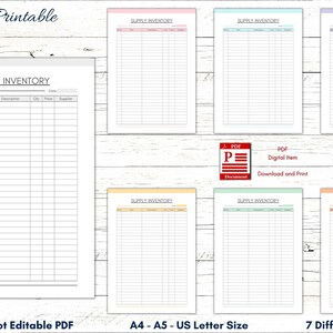 Printable Supply Inventory Log Book, Small Business Planner (PDF) - Etsy