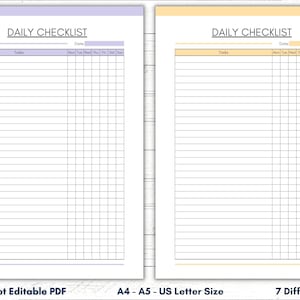Daily Checklist Printable, Daily Checklist Template, Daily Checklist ...