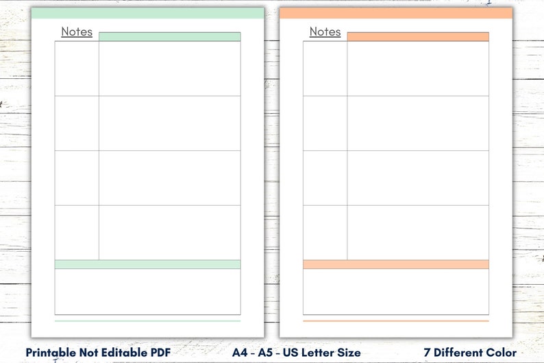 Printable Note Taking Pages, Blank Note Pages Template, Student Note ...