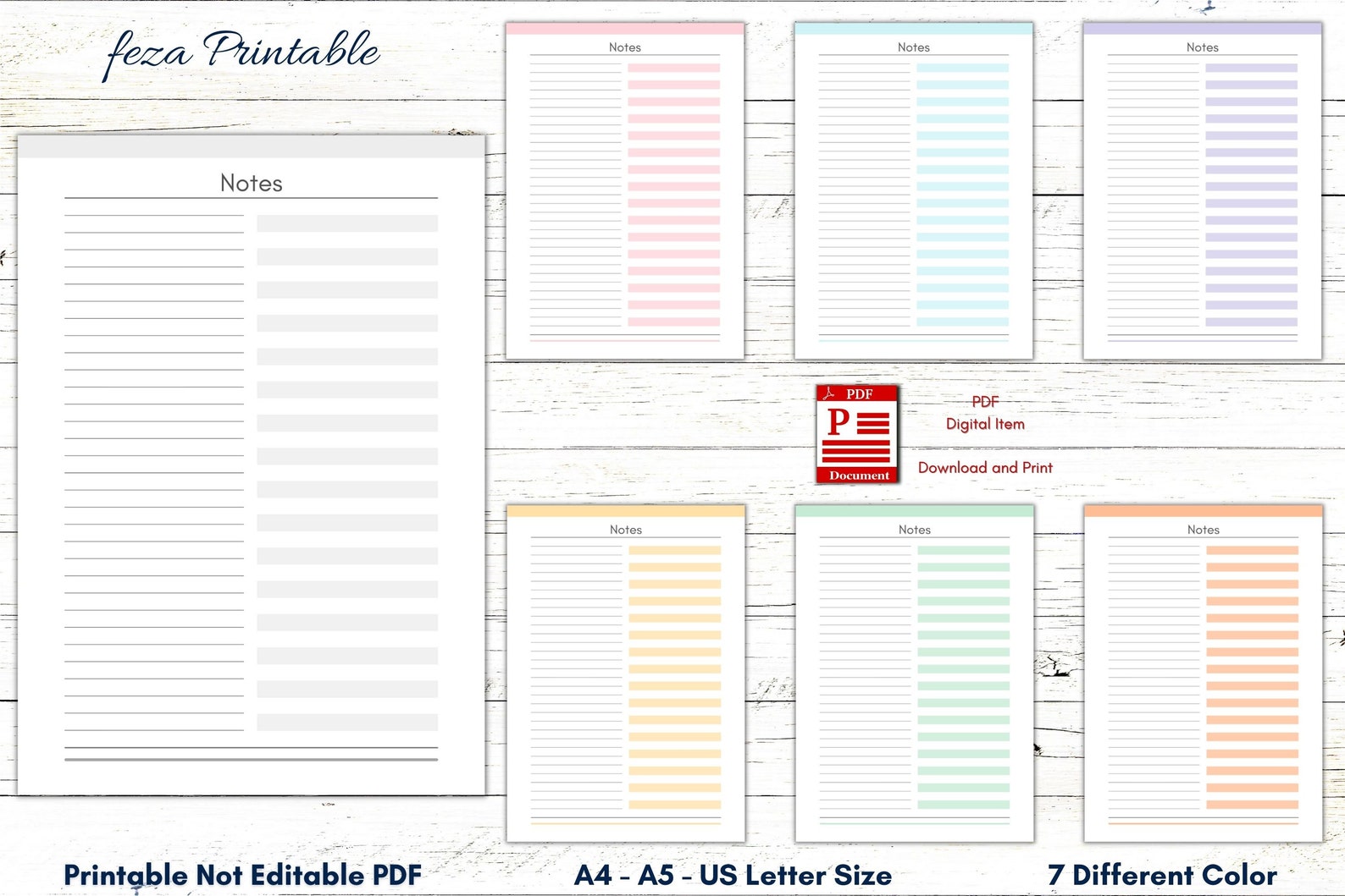 Printable 2 Column Note Pages, Note Sheet Template, Writing Paper ...