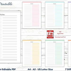 Printable 2 Column Note Pages, Note Sheet Template, Writing Paper ...