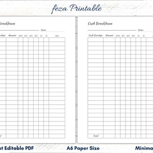 A6 Cash Breakdown Printable, Cash Breakdown Sheet, Money Breakdown ...