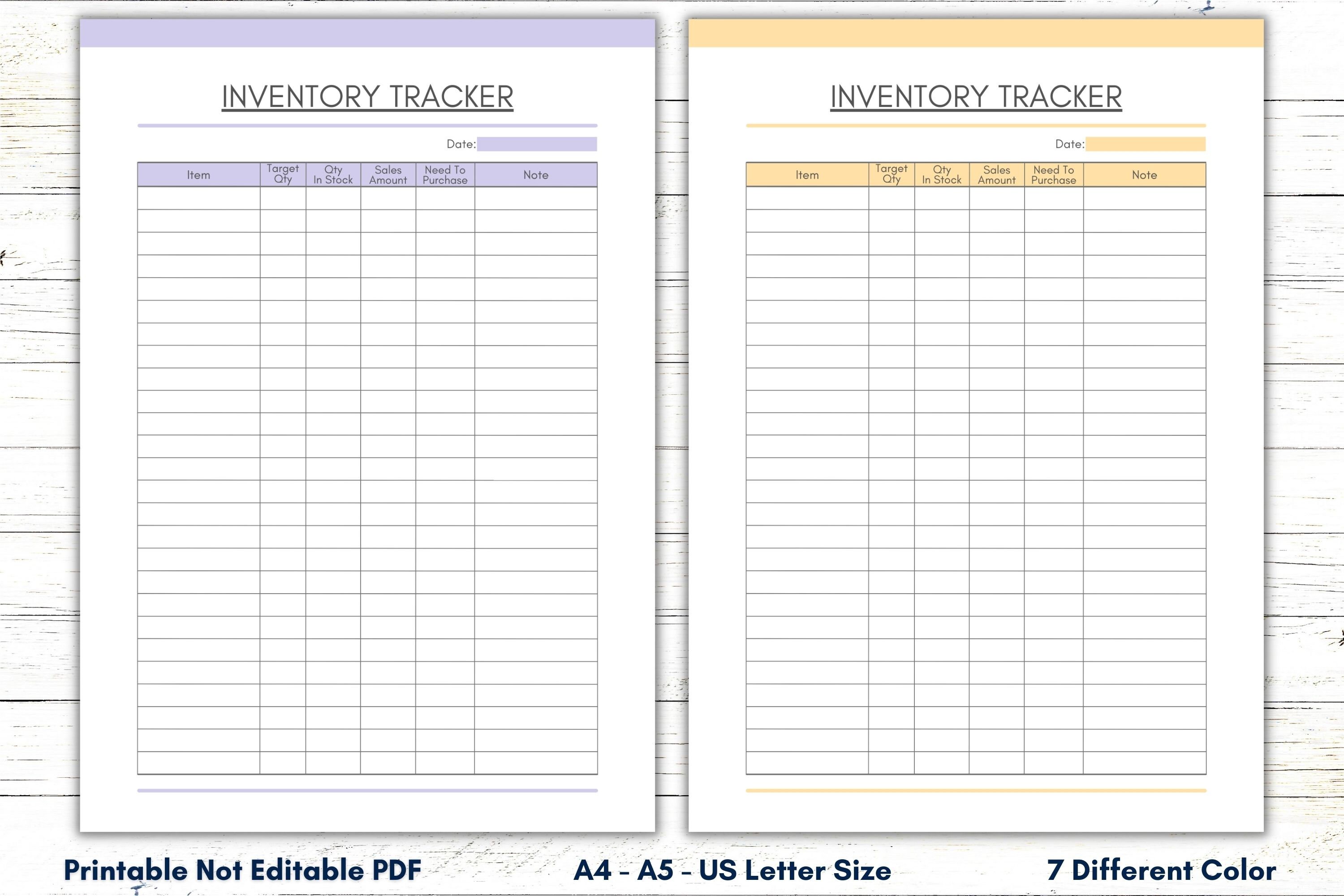 Printable Inventory Tracker, PDF Inventory Management, PDF Inventory ...