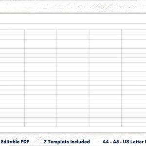 Blank Columns Chart Sheet Printable, Editable Blank Worksheet, Fillable ...