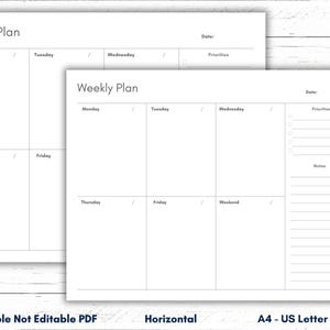 Weekly Planner, Weekly Planner Printable, Weekly Planner Template ...