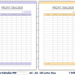 Printable Profit Tracker, Printable Profit Log, Printable Profit ...
